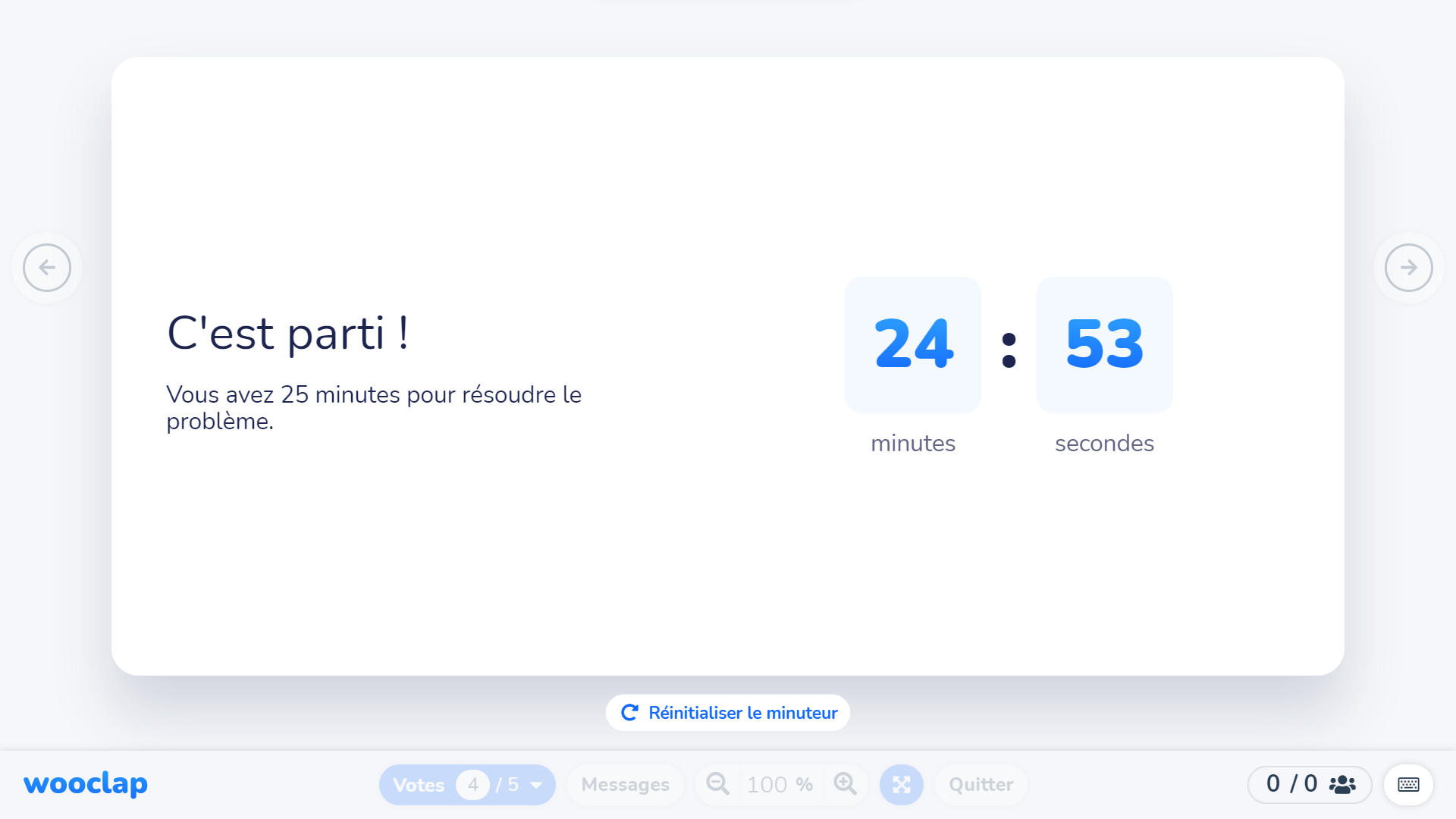 Lancez un minuteur gratuit en ligne avec Wooclap